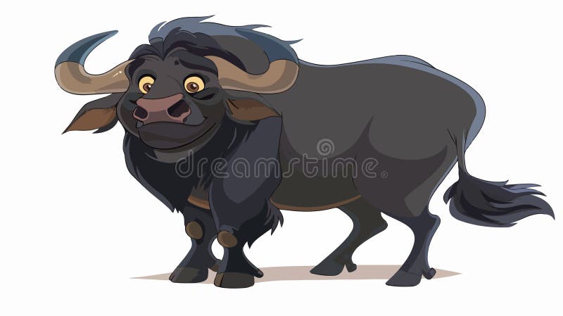 Colorful Cartoon Buffalo Animation Vector Illustration for Creative ...