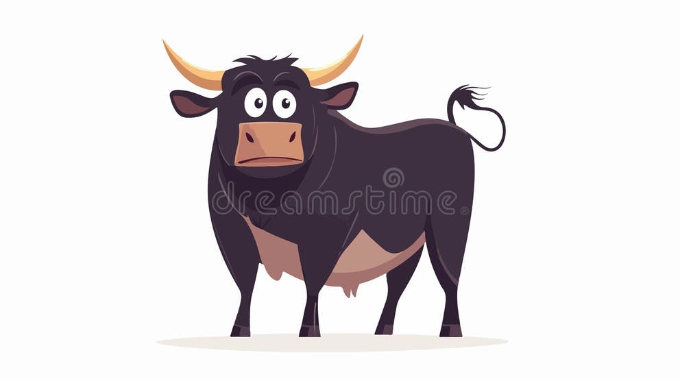 Colorful Cartoon Bull Vector Illustration for Design Projects Stock ...