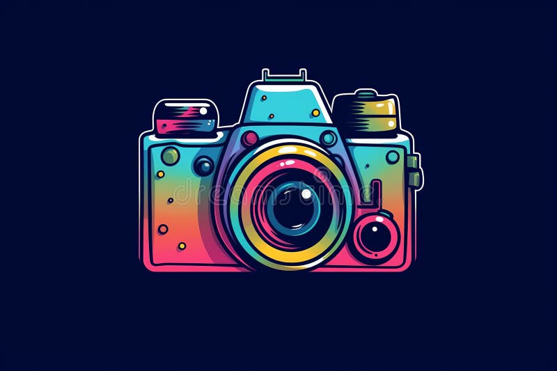 Colorful Cartoon Camera Graphics from Generative Ai Stock Illustration ...