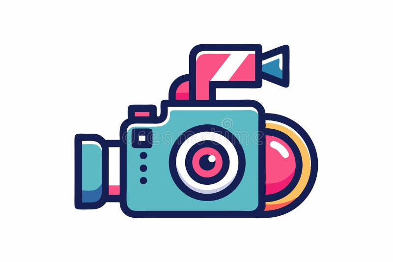 Colorful Cartoon Camera Icon for Creative Projects Stock Illustration ...