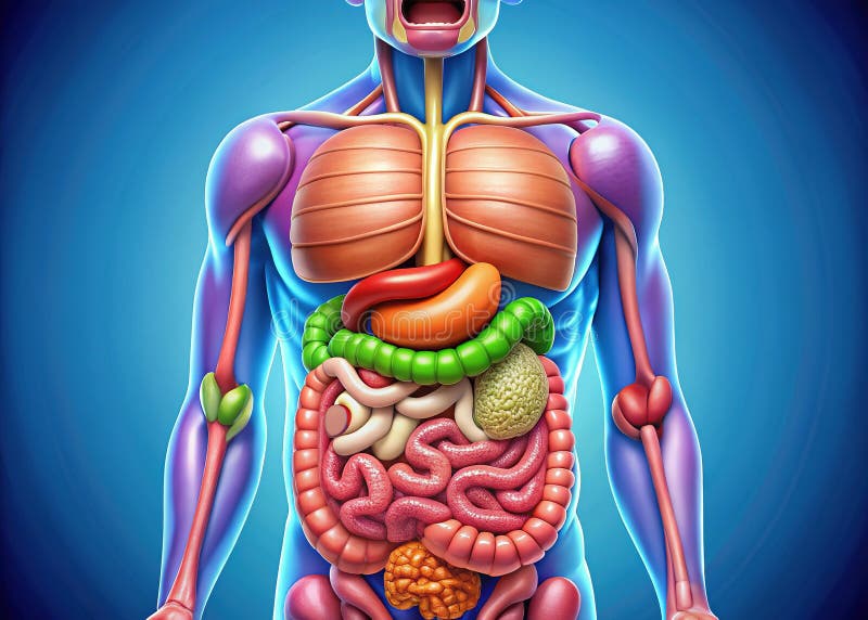 Colorful Cartoon Digestive System Diagram an Engaging Visual Aid for ...