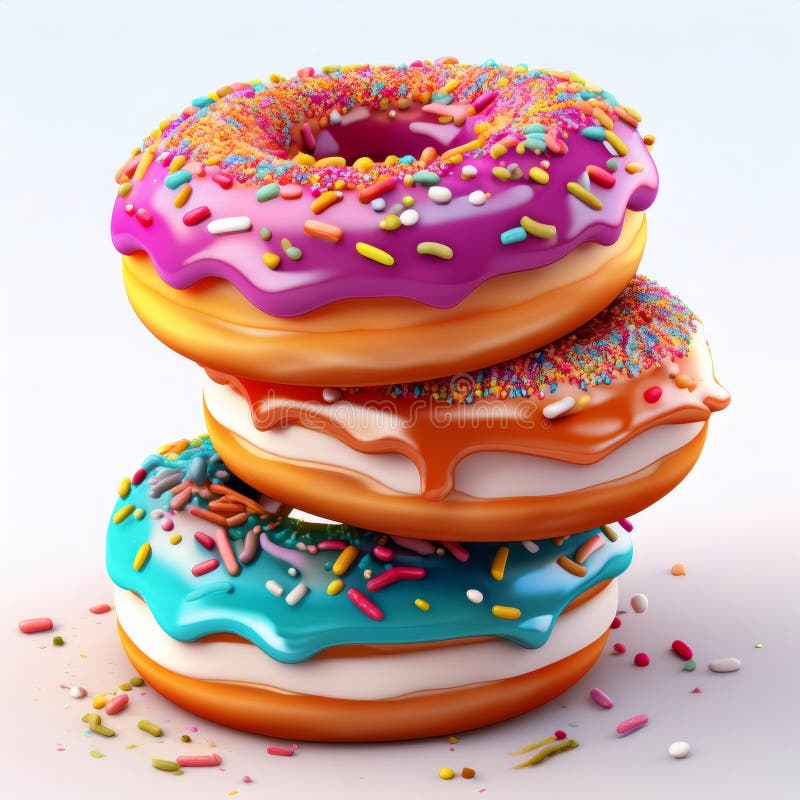 Doughnut Donuts Pink Icing Cartoon Style Stock Photos - Free & Royalty ...