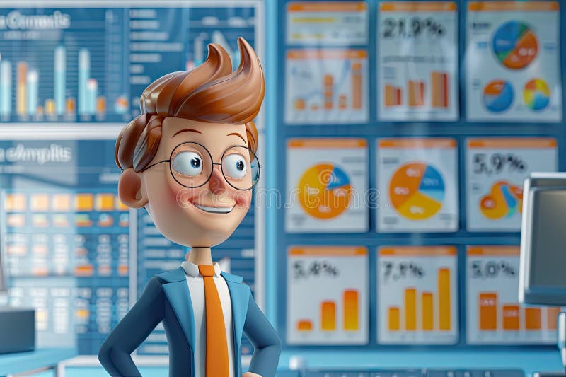 Colorful Cartoon Finance Director Presenting Vibrant Financial Report ... Colorful Cartoon Finance Director Presenting Vibrant Financial Report ...