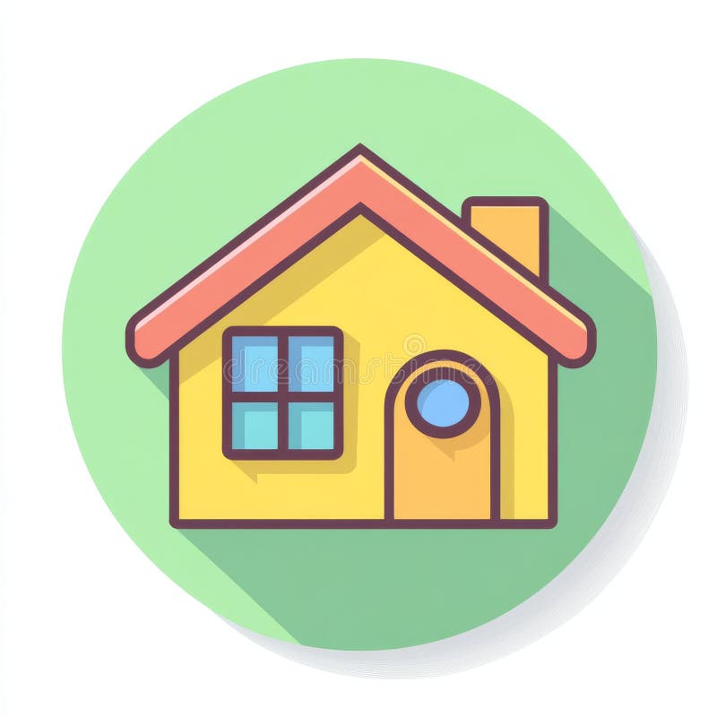 Colorful Cartoon House Illustration Set on a Plain White Background ...