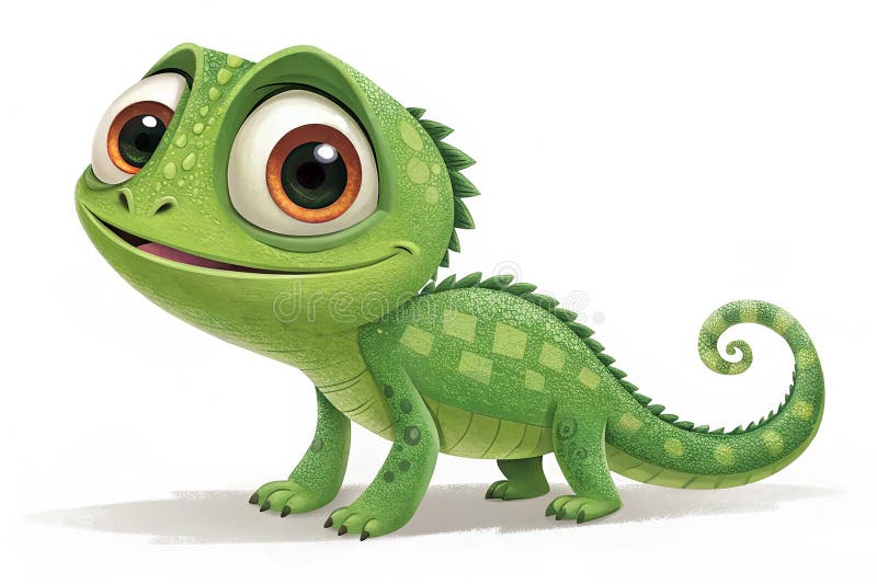 Cartoon Character Lizard Isolated on White Background Stock ...
