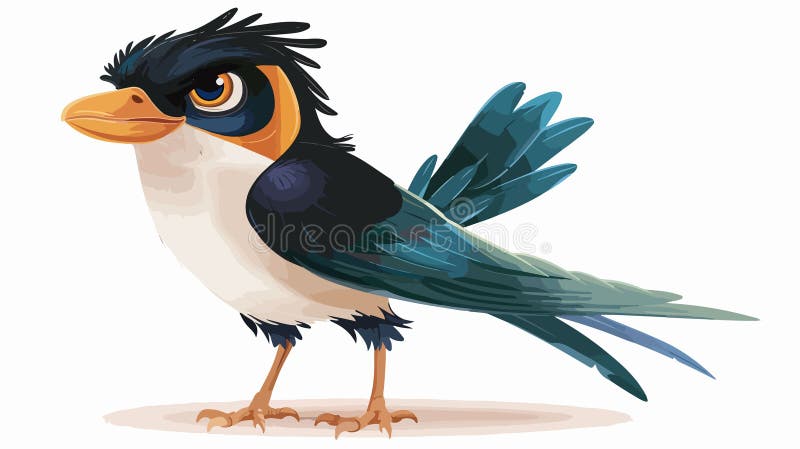 Colorful Cartoon Mynah Bird Vector Illustration for Isolated Background ...