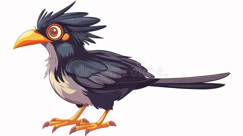 Colorful Cartoon Mynah Bird Vector Illustration for Isolated Background ...