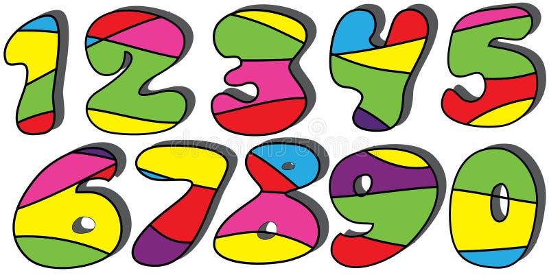 Decorated Numbers, See Also Corresponding ABC Set Stock Vector ...