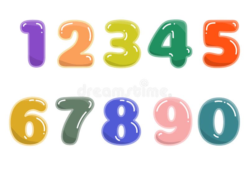 Colorful Cartoon Numbers on White Background Stock Vector ...