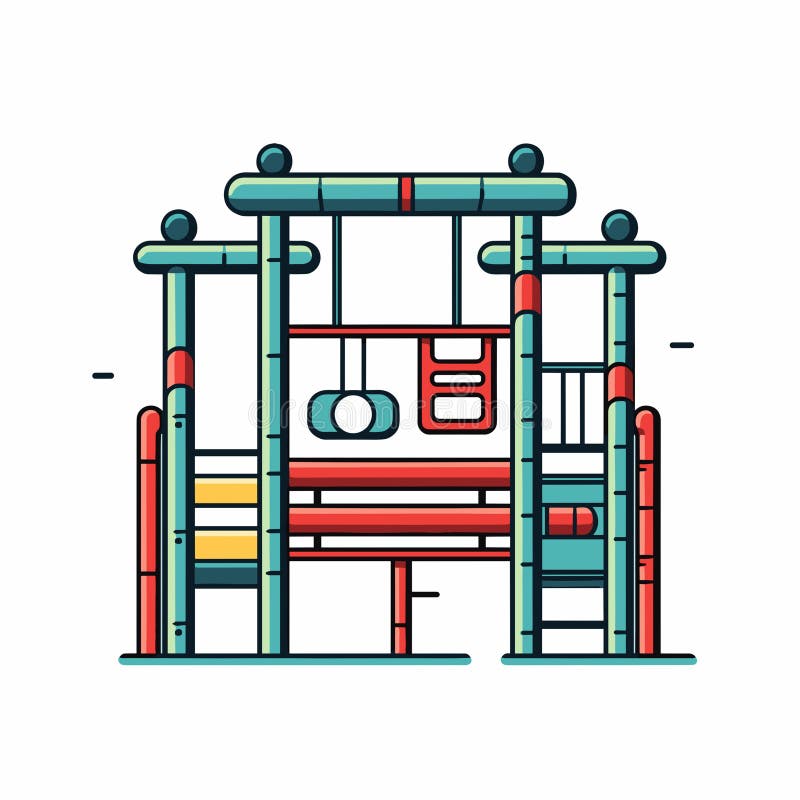 Colorful Cartoon Playground Structure Illustration Stock Illustration ...