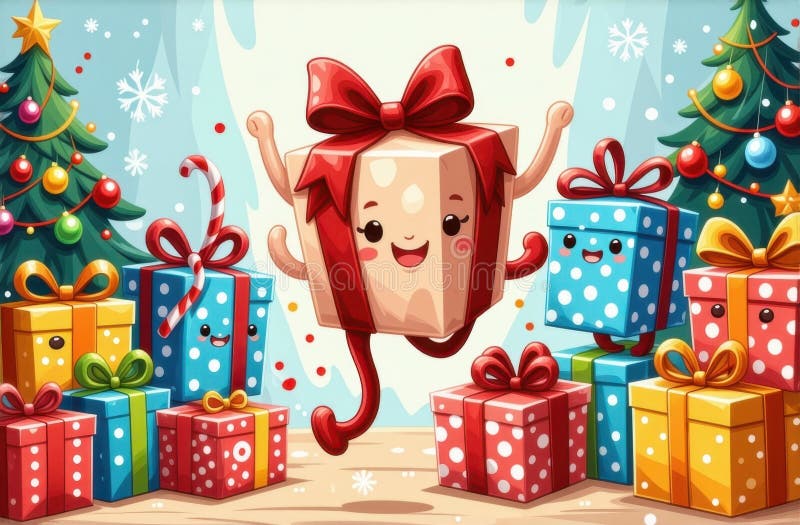 Colorful Cartoon Presents at Christmas at 30-11-2024 Stock Illustration ...