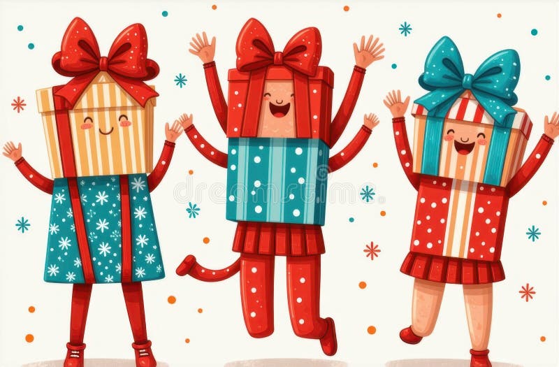 Colorful Cartoon Presents at Christmas at 30-11-2024 Stock Illustration ...