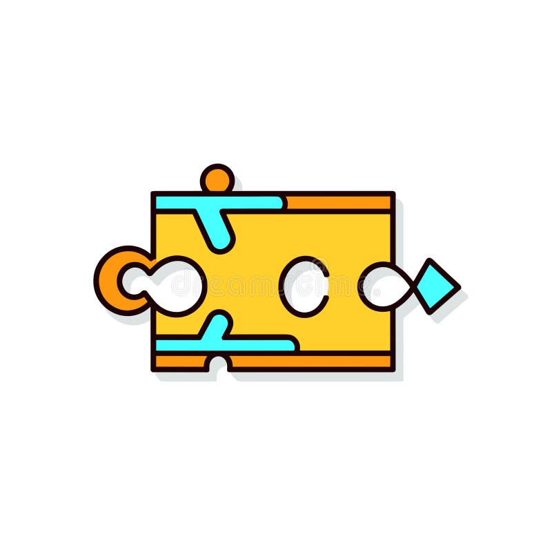 Colorful Cartoon Puzzle Piece Illustration Stock Illustration ...