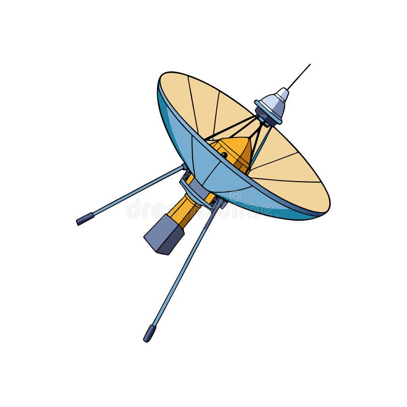 Cartoon Satellite Dish, Communication Technology, Space Exploration ...