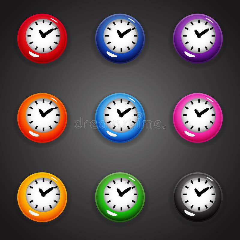 Colorful Cartoon Style Clock Timer for Game with Animated Hands Stock ...