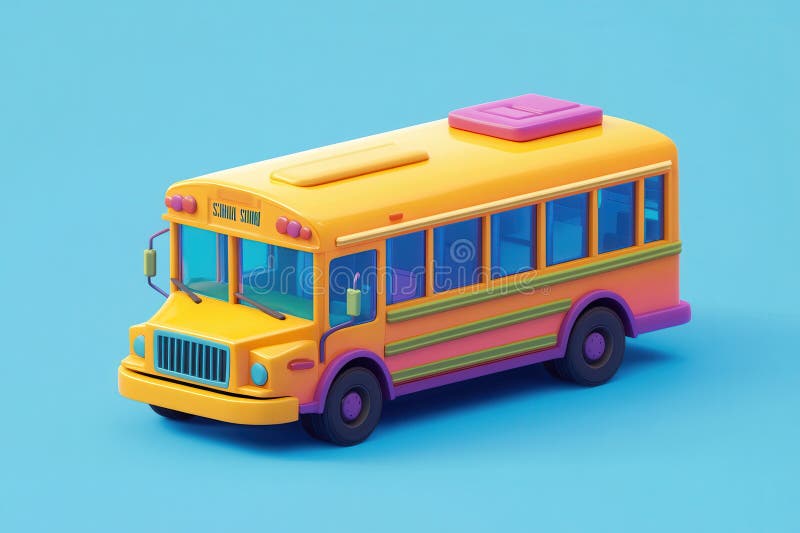 A Colorful, Cartoon-style School Bus Designed for Playful ...