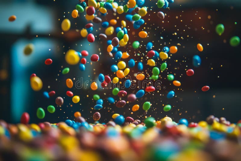 A Colorful Cascade of Sweets a Visual Feast of Candy Overflowing in ...