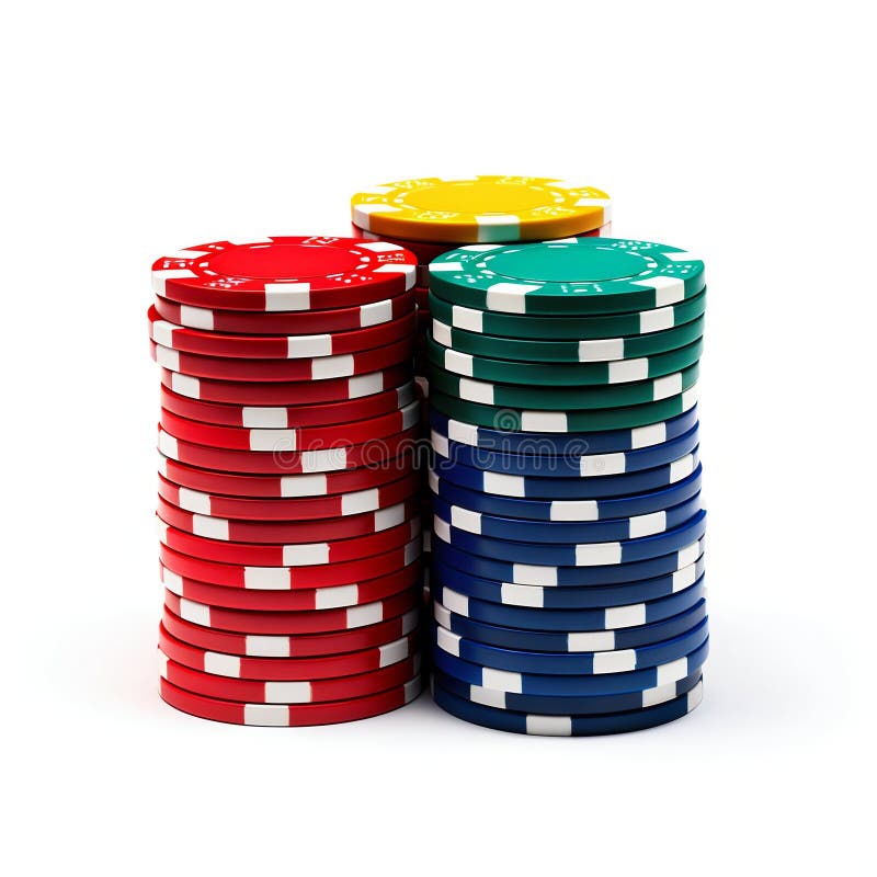 Colorful Casino Chips Tower. Generative Ai Stock Illustration ...