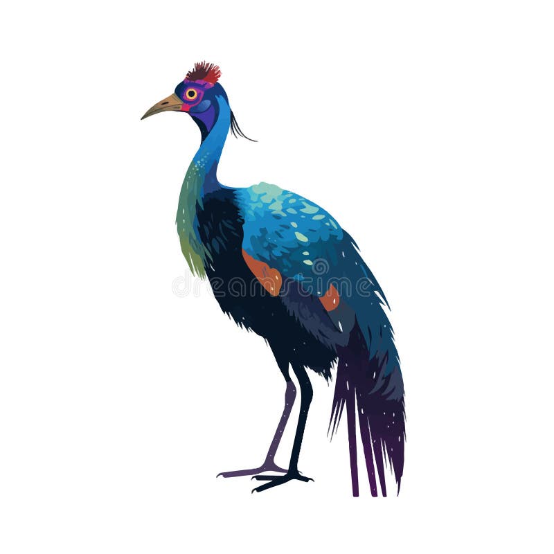 Colorful Cassowary Isolated on White Background Vector Stock Vector ...