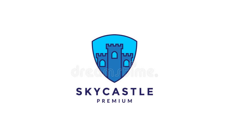 Colorful Castle with Shield Logo Symbol Vector Icon Illustration ...