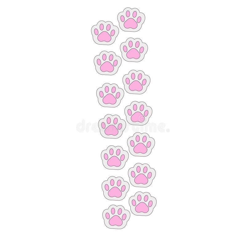 Colorful Cat Footprints. Vector Illustration Stock Vector ...