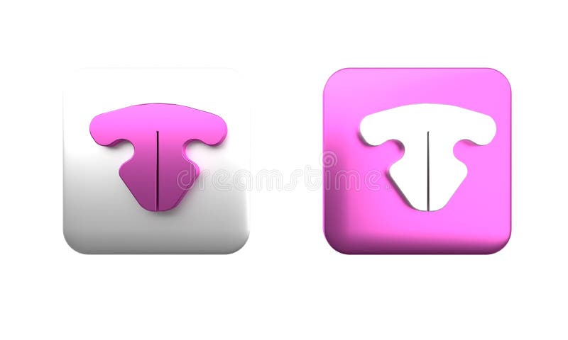 Colorful Cat Nose Icon Isolated on White Background. Square Button ...