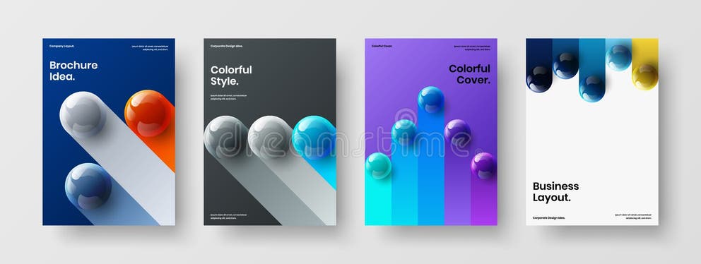 Colorful Catalog Cover A4 Vector Design Concept Bundle Stock Vector ...