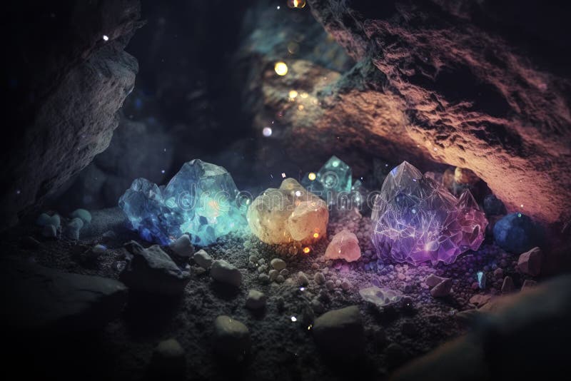 Colorful Cave Crystals, Mystic Gemstone, Witchcraft Wallpaper AI ...