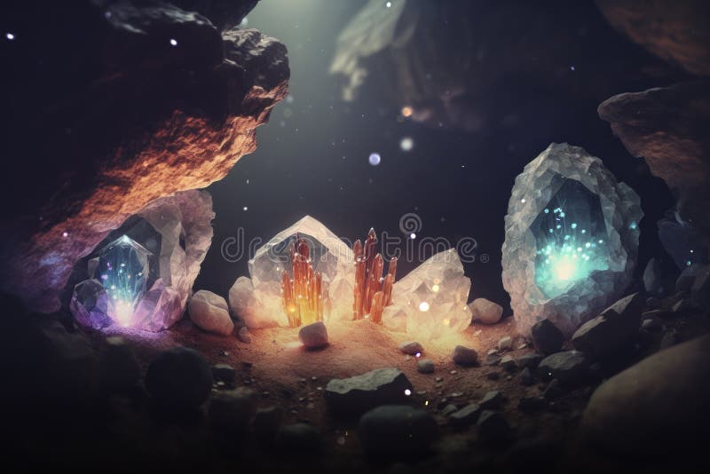 Colorful Cave Crystals, Mystic Gemstone, Witchcraft Wallpaper AI ...