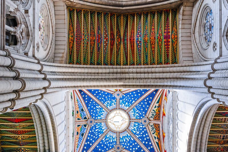 Colorful Ceiling of Cathedral of Almudena Editorial Stock Image - Image ...