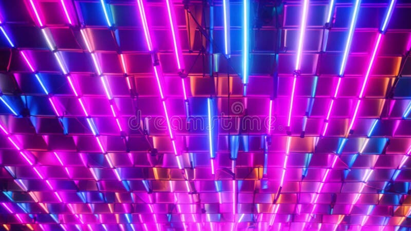 Neon Ceiling Lights stock footage. Video of design, illumination ...
