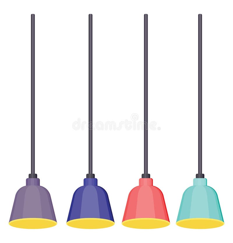 Colorful Ceiling Lamps, Icon Stock Vector - Illustration of electric ...