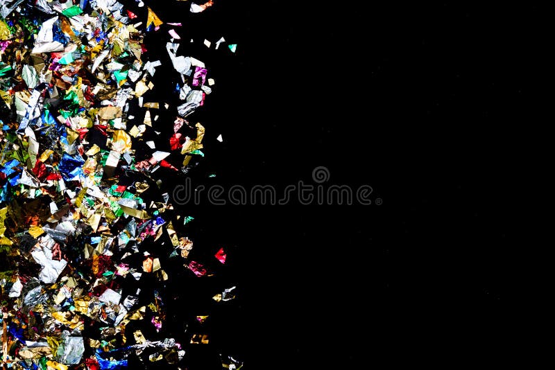 Colorful Celebration Background with Party Confetti on a Black ...