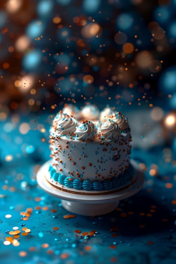 Colorful Celebration Birthday Cake with Sugar Sprinkles. Generated by ...