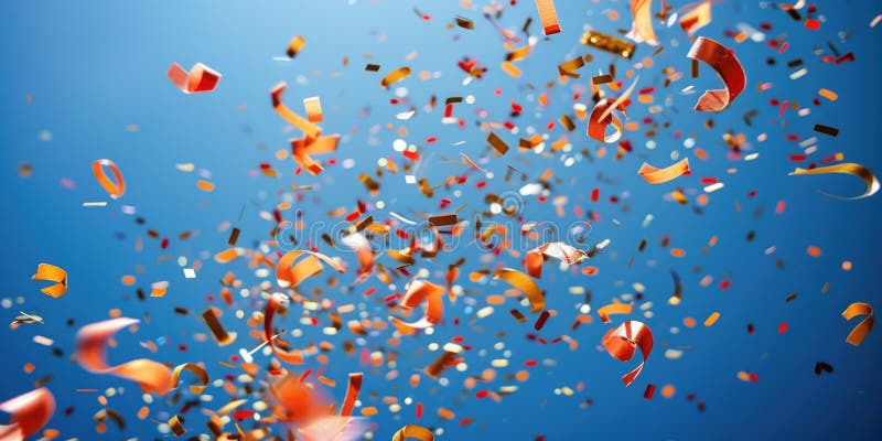 A Colorful Celebration with Confetti Falling from Above Stock Image ...