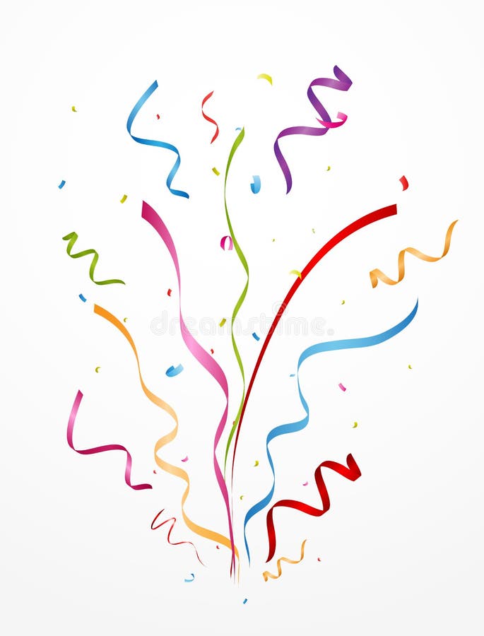 Colorful Celebration Confetti and Ribbon Stock Vector - Illustration of ...