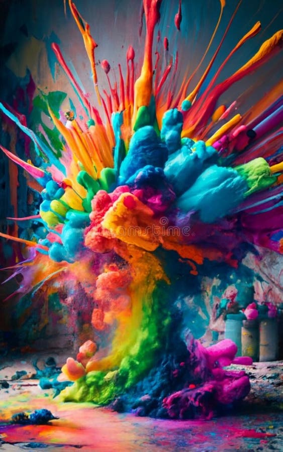 Colorful Celebration of Diverse Community in Energetic Gathering Stock ...