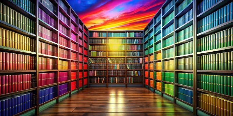 A Colorful Celebration of Learning Vibrant Rainbow Library Shelves ...