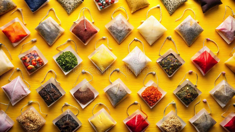 A Colorful Celebration of Tea Panoramic Array of Flavors on a Bright ...
