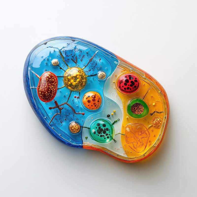 Colorful Cell Model on White Isolated Background - High-Resolution ...
