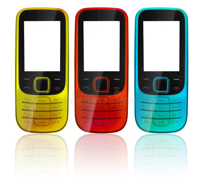 Colorful cell phones stock photo. Image of communication - 12645234