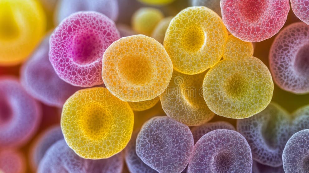 Colorful Cell Structures Microscopic View Stock Illustration ...