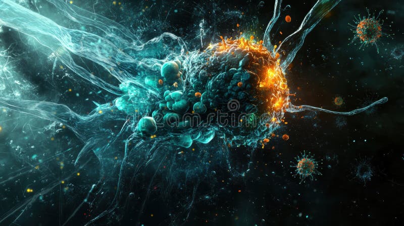 Microscopic View of Cells Interacting in a Vibrant and Dynamic ...