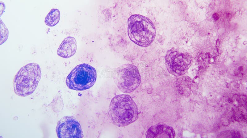 Colorful Cells Under Microscope in Lab Stock Photo - Image of equipment ...