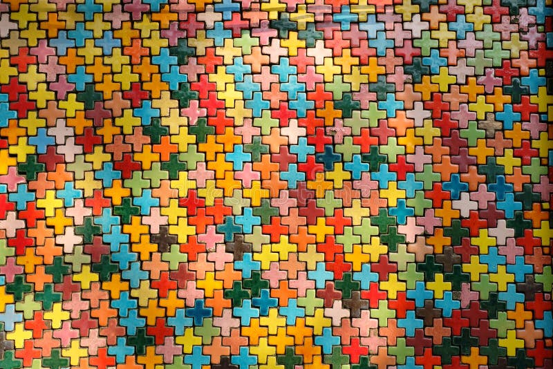Colorful Ceramic Cross Tile Texture Stock Image - Image of floor, wall ...