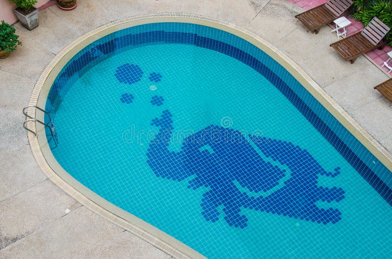 Colorful of Ceramic Elephant Pool Stock Photo - Image of reflection ...