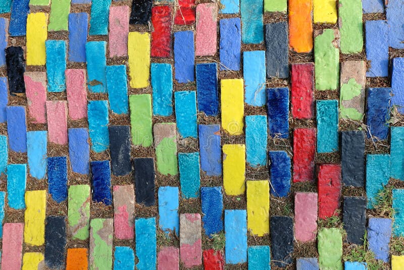 Colorful Ceramic Linear Tile Texture Stock Photo - Image of wall ...