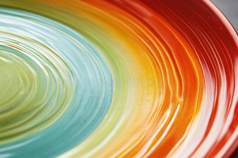 Colorful Ceramic Plate with Vibrant Patterns and Sharp Details on a ...