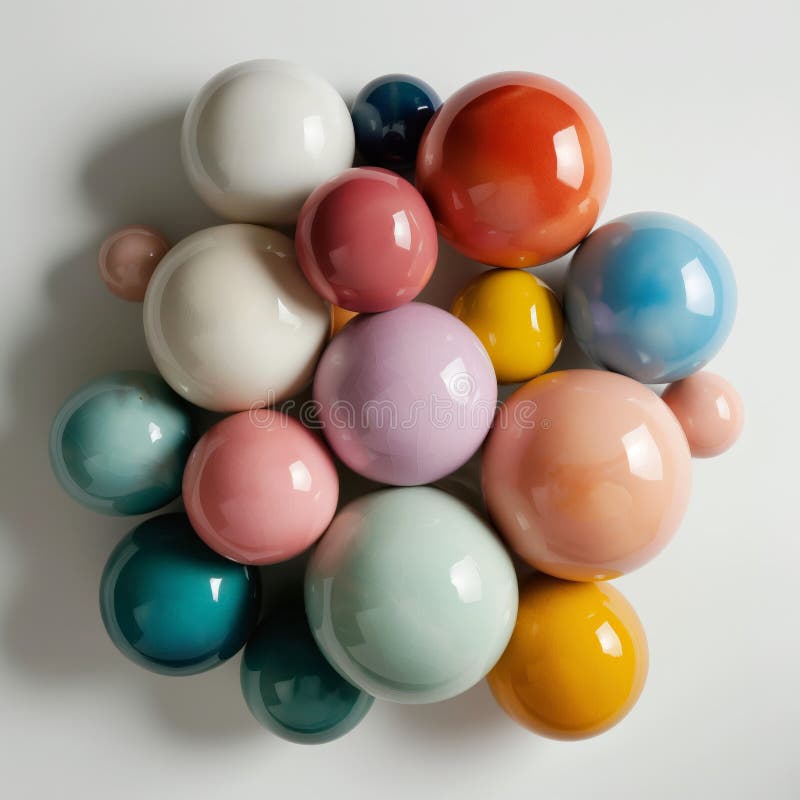 Colorful Ceramic Spheres Cluster Stock Photo - Image of decor, hues ...