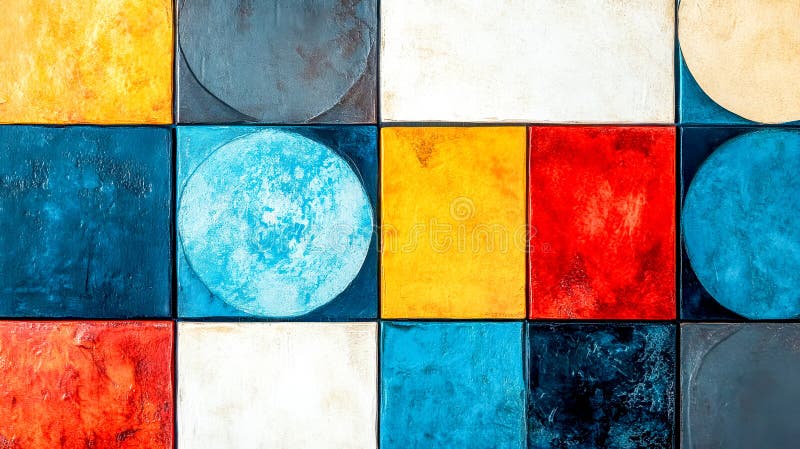 Colorful Ceramic Tiles Forming an Abstract Pattern with Bold Colors ...